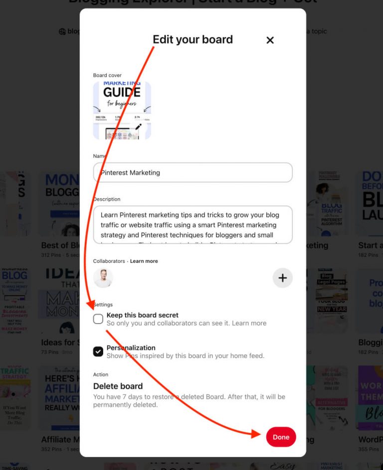 How to Make Your Pinterest Board Secret in 2 Minutes (And Why You Should)