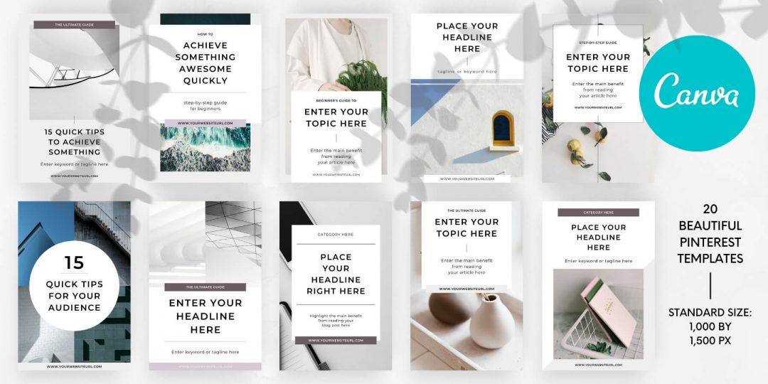 Minimalistic Canva Pinterest Templates for Bloggers - Blogging Explorer